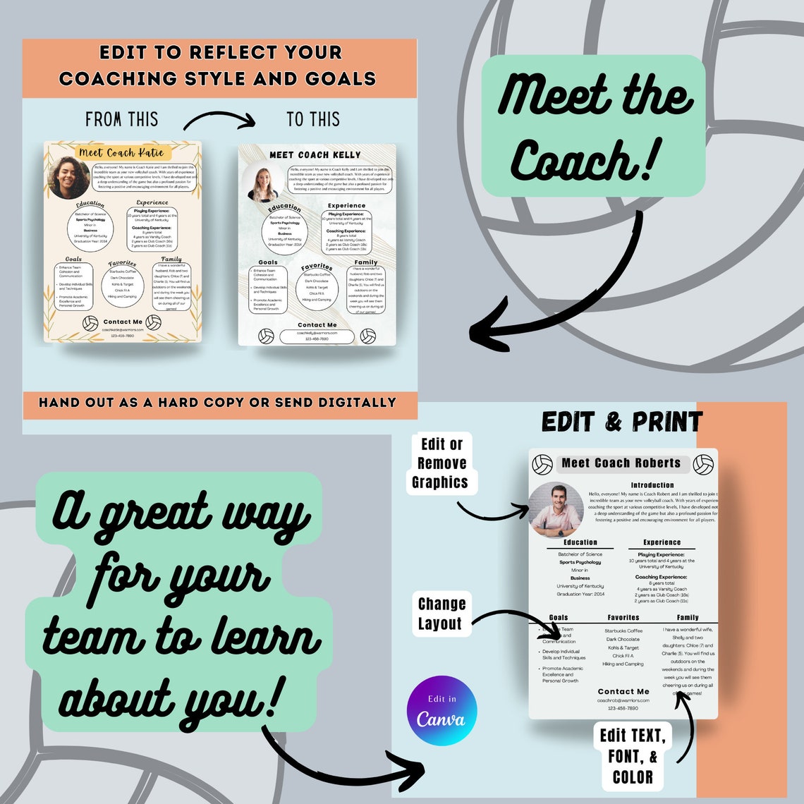 Volleyball Parent Meeting Bundle for Coaches, Parent Meeting Forms ...