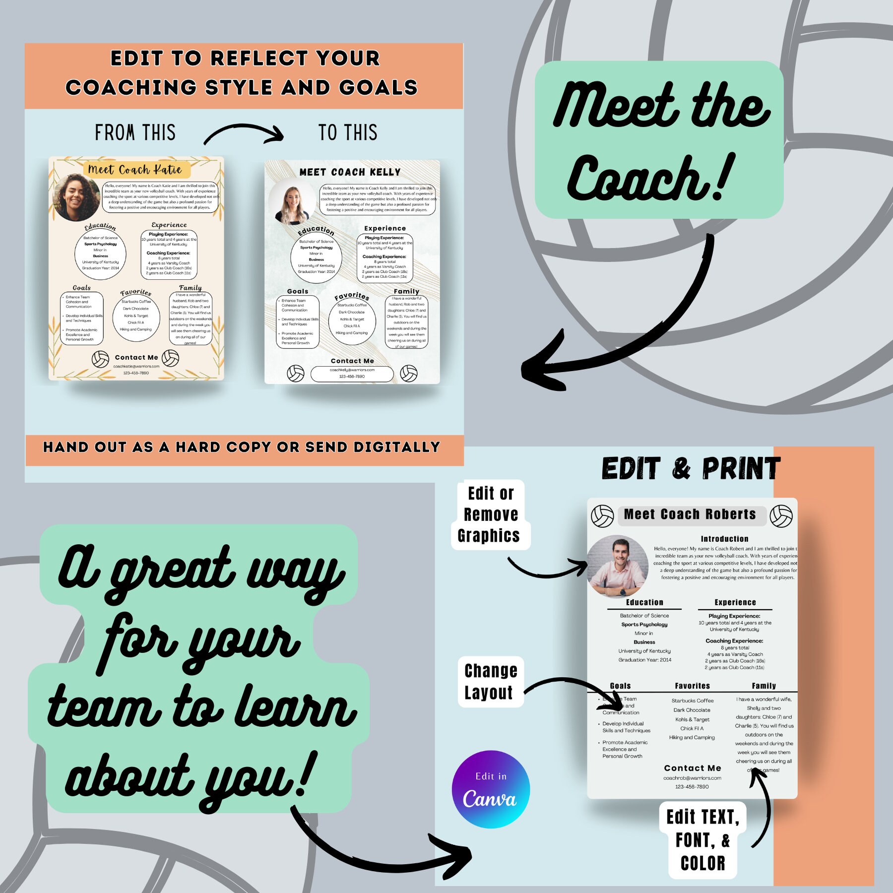 Volleyball Parent Meeting Bundle for Coaches, Parent Meeting Forms ...