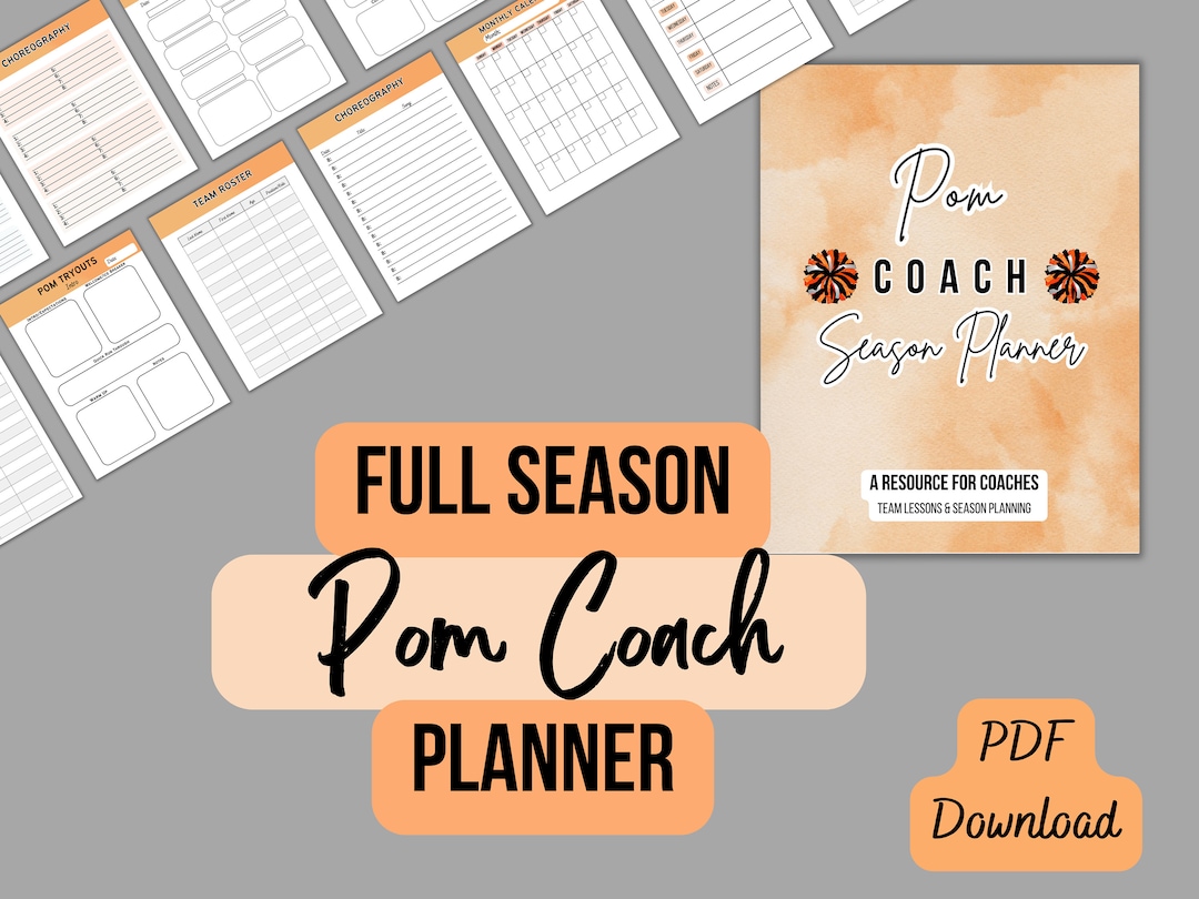 Pom Coach Planner, Pom Coach Team Planner, Pom Squad Planner, Pom Squad ...