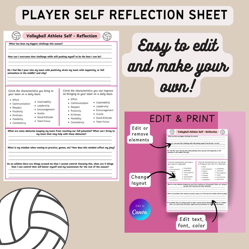 Volleyball Team Activity Bundle, Editable Team Activities, Volleyball ...