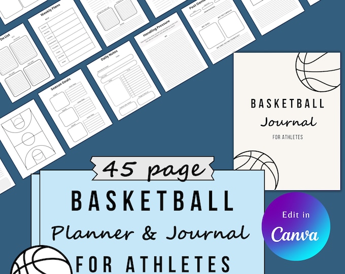PDF Basketball Planner, Basketball Coach Planner, Basketball Season ...
