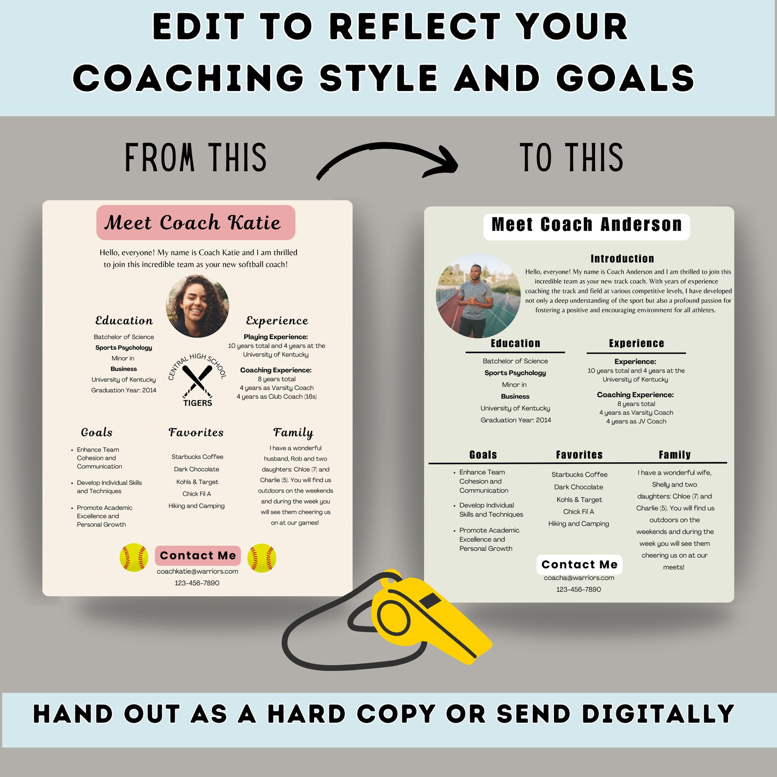 Meet the Coach, Meet the Coaches, Editable Meet the Coach Templates ...