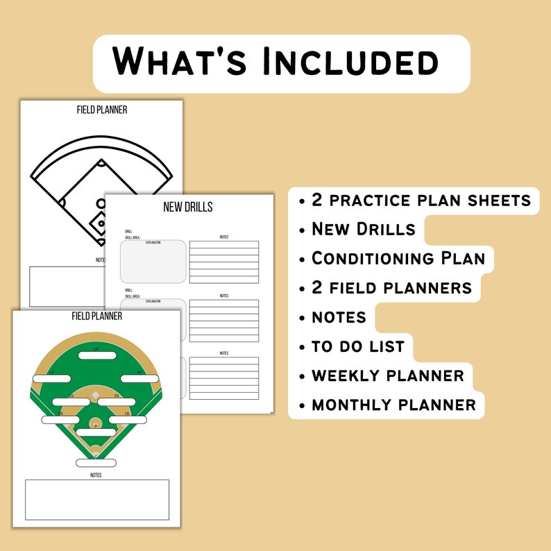 Softball Practice Planner, Softball Coach Planner, Softball Planner for ...