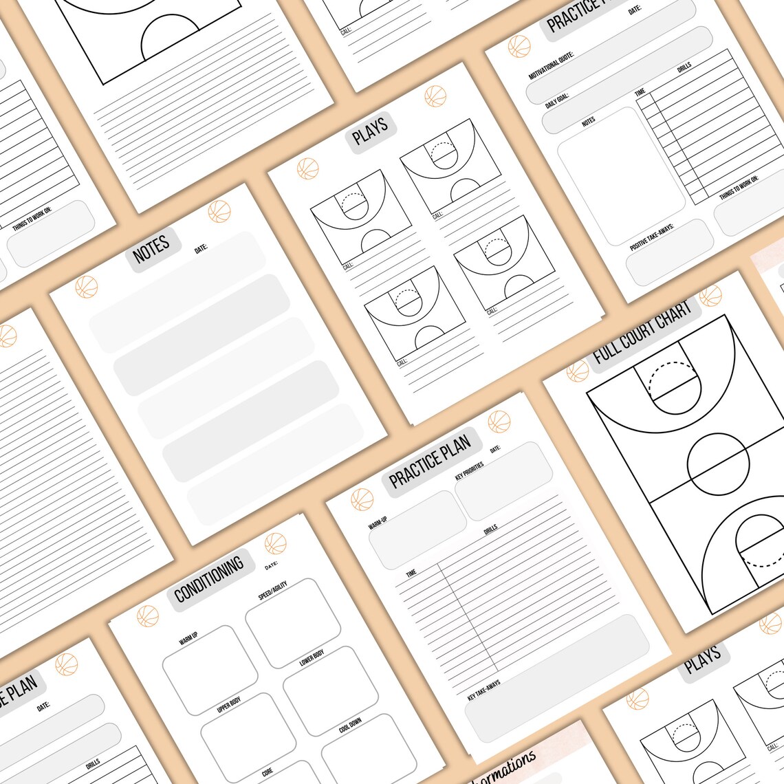 Basketball Practice Planner, Basketball Planner, Basketball Court ...