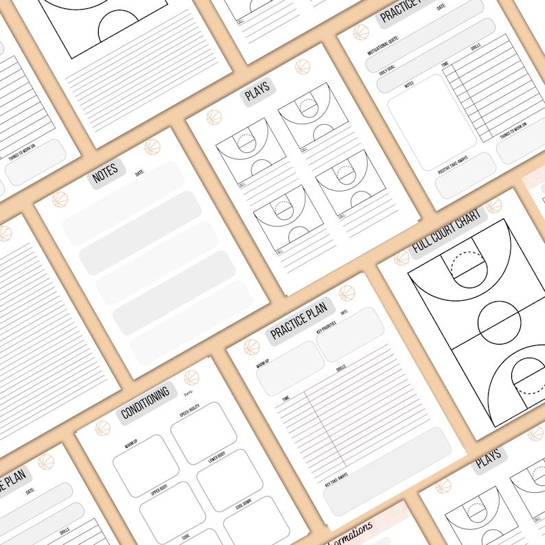 Basketball Practice Planner, Basketball Planner, Basketball Court ...