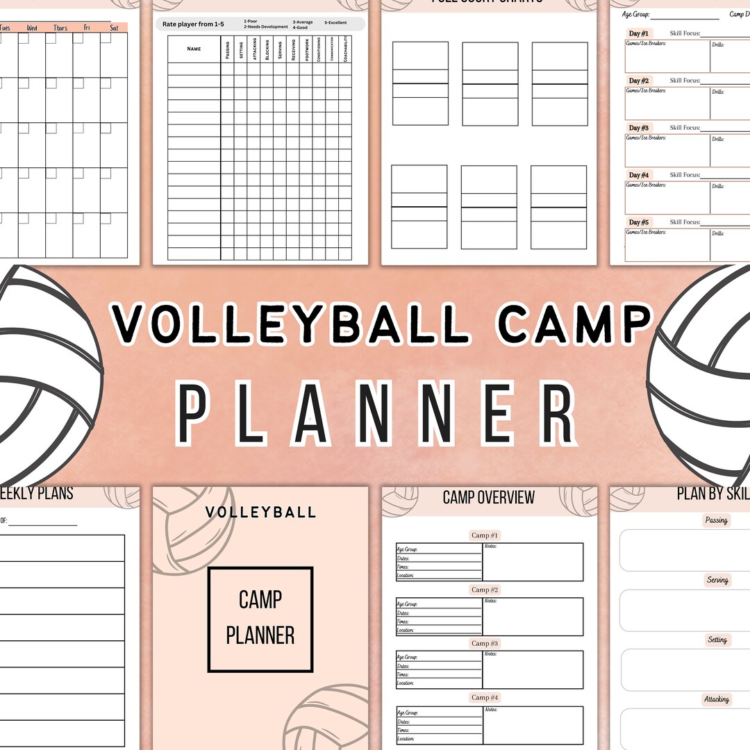 Volleyball Camp Planner, Volleyball Coach Planner, Volleyball Camp ...