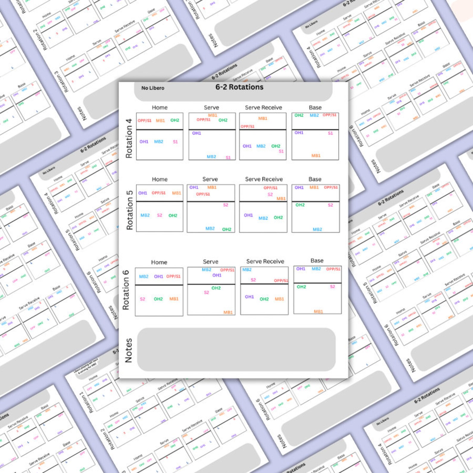 Editable Volleyball Rotations , Volleyball Formations, Volleyball ...