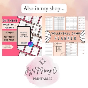 Volleyball Coach Printable Planner, Binder, Game Day, Volleyball ...
