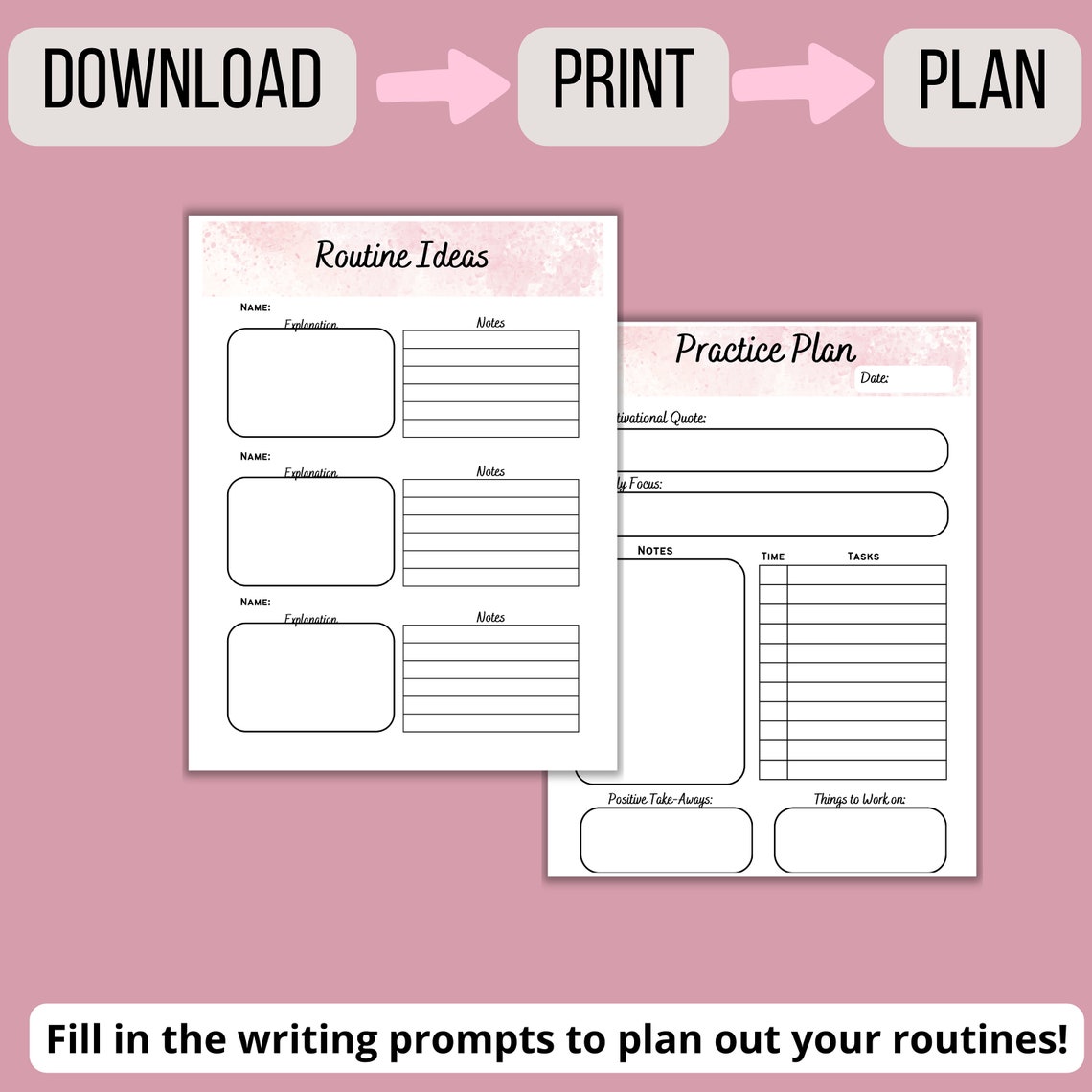 Dance Routine Planner, Choreography Planner, Dance Instructor Planner ...
