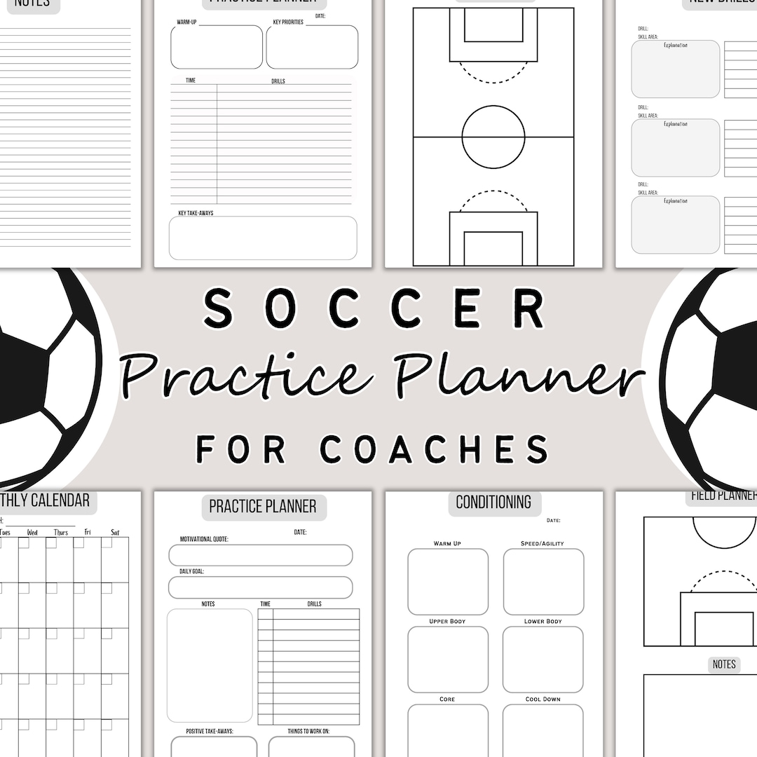 Soccer Practice Planner for Coaches, Soccer Coach Planner, Soccer ...
