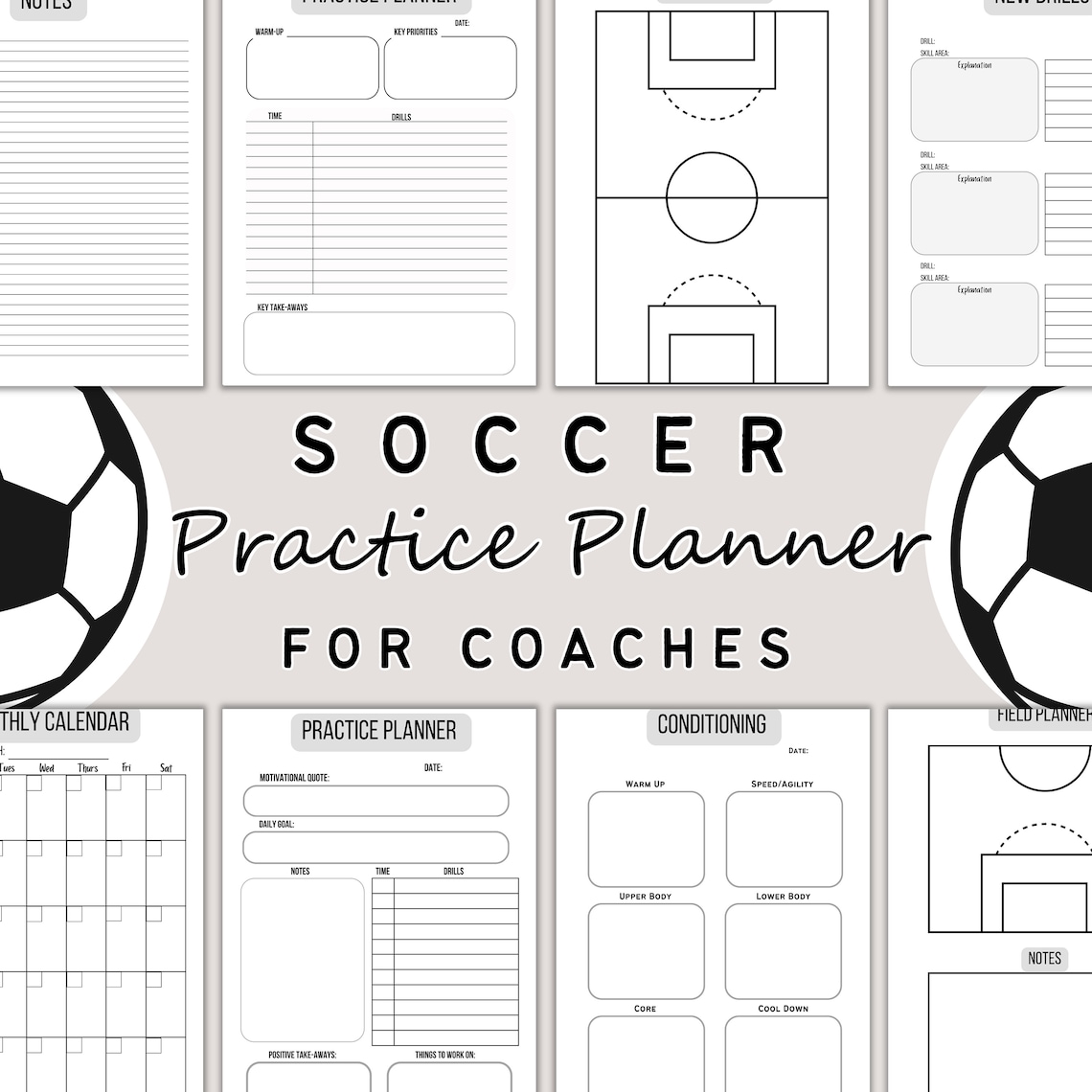 Soccer Practice Planner for Coaches, Soccer Coach Planner, Soccer ...