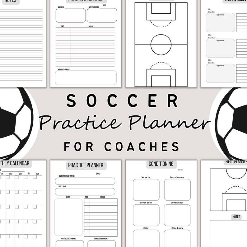 Soccer Practice Planner for Coaches, Soccer Coach Planner, Soccer ...