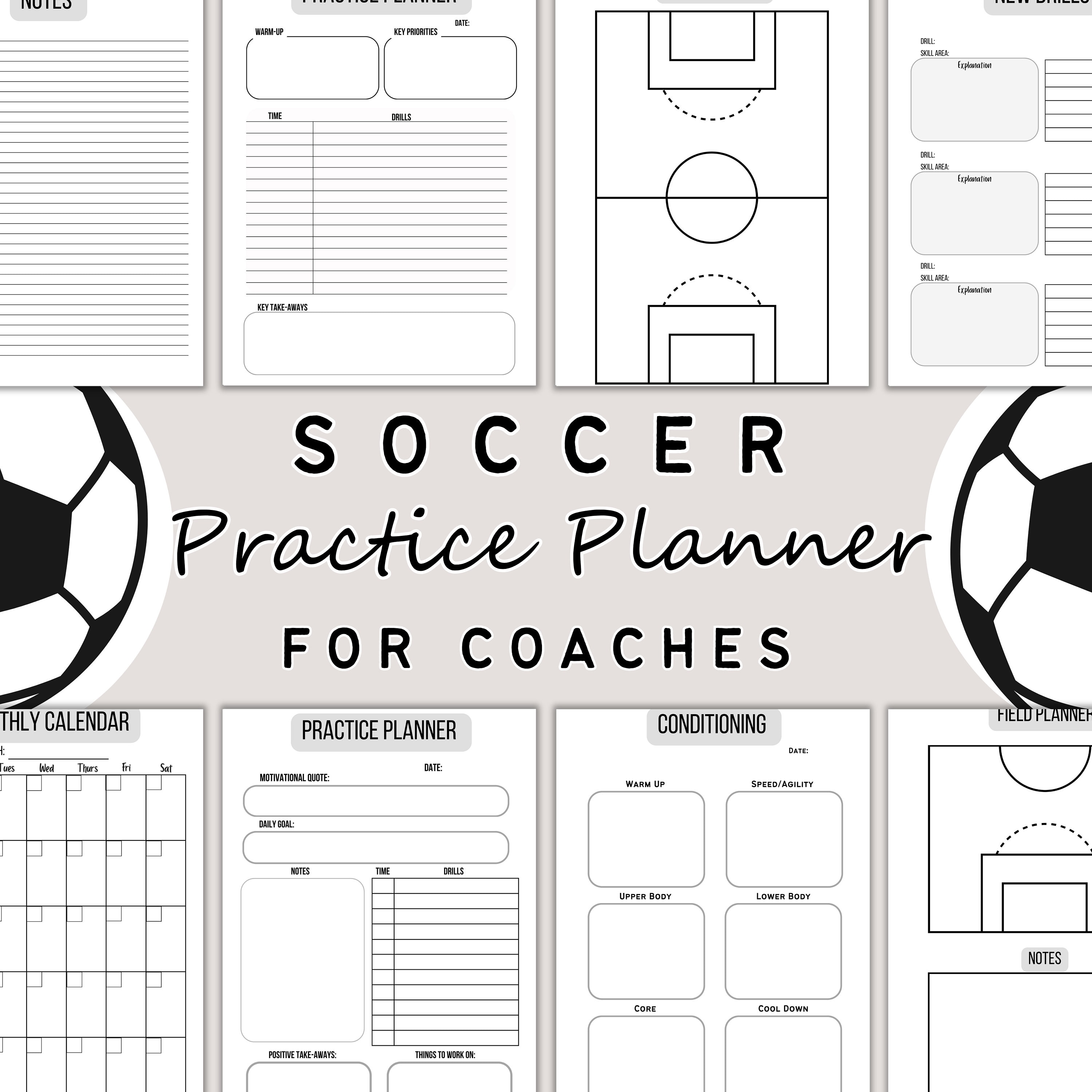 Soccer Practice Planner for Coaches, Soccer Coach Planner, Soccer ...
