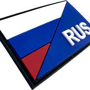 Russia Russian Diagonal RUS Flag Tactical PVC Airsoft Paintball Cosplay ...