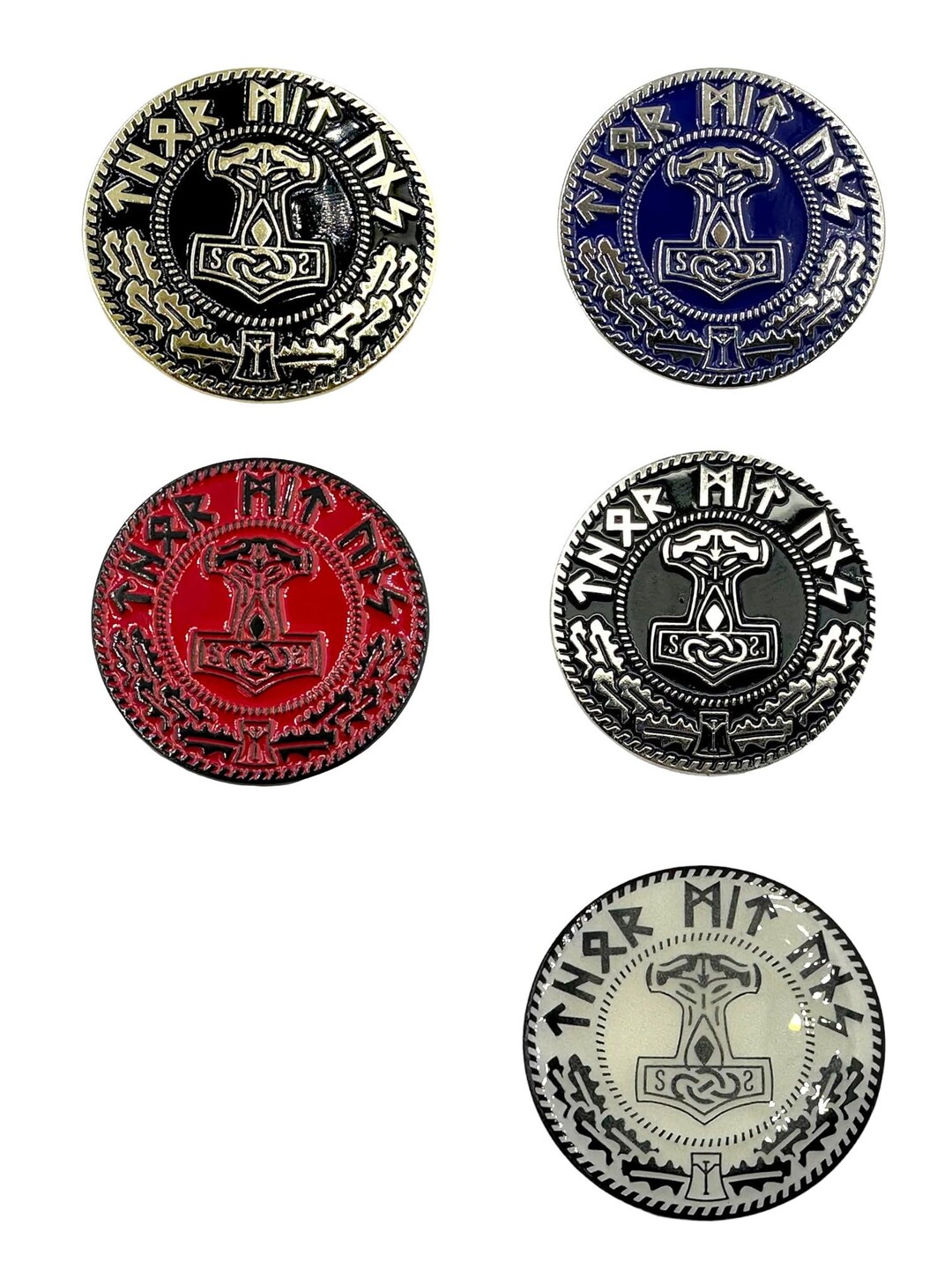 Thor's Hammer Mjolnir Viking Rune Metal Pin Badge Brooch - Etsy