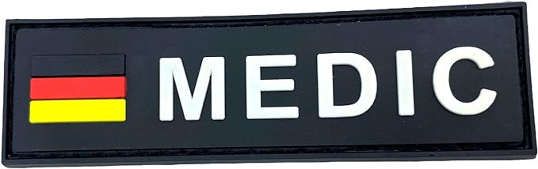 German Germany Deutschland Flag Medic Glow in the Dark Airsoft PVC ...