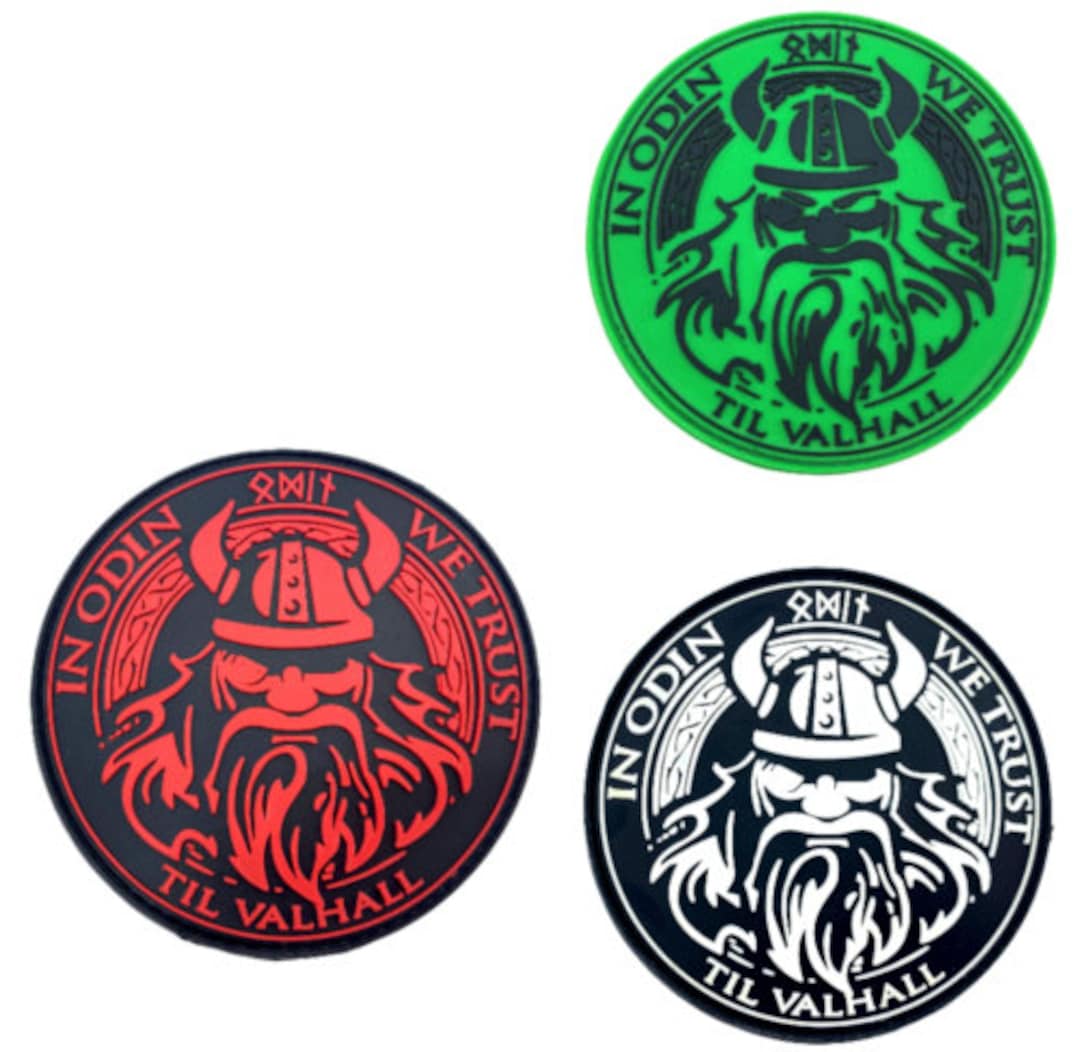 In Odin We Trust Viking Valhalla PVC Airsoft Paintball Morale Cosplay ...