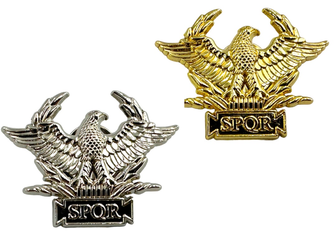 SPQR Senatus Populusque Romanus Ancient Roman Republic Metal Pin Badge ...