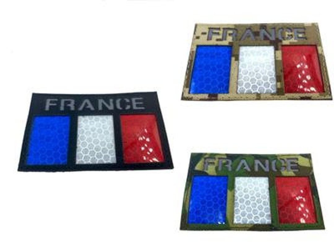 France French Reflective Camouflage Flag Tactical Laser Cut Airsoft ...