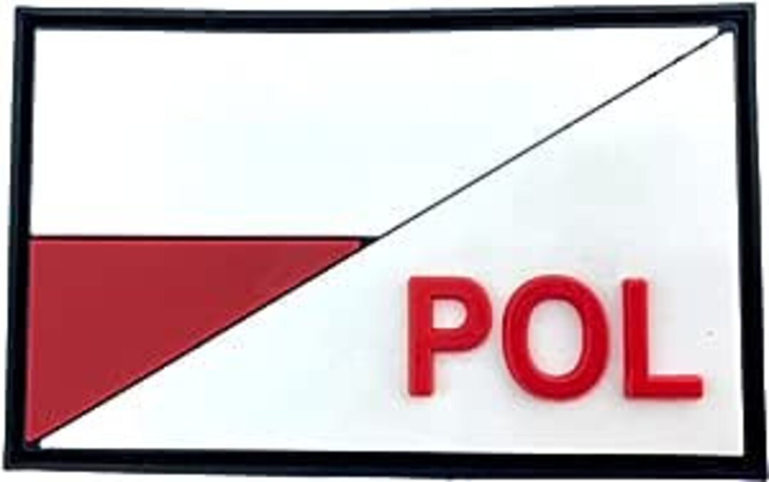 Poland Polish Diagonal POL Flag Tactical PVC Airsoft Paintball Cosplay ...