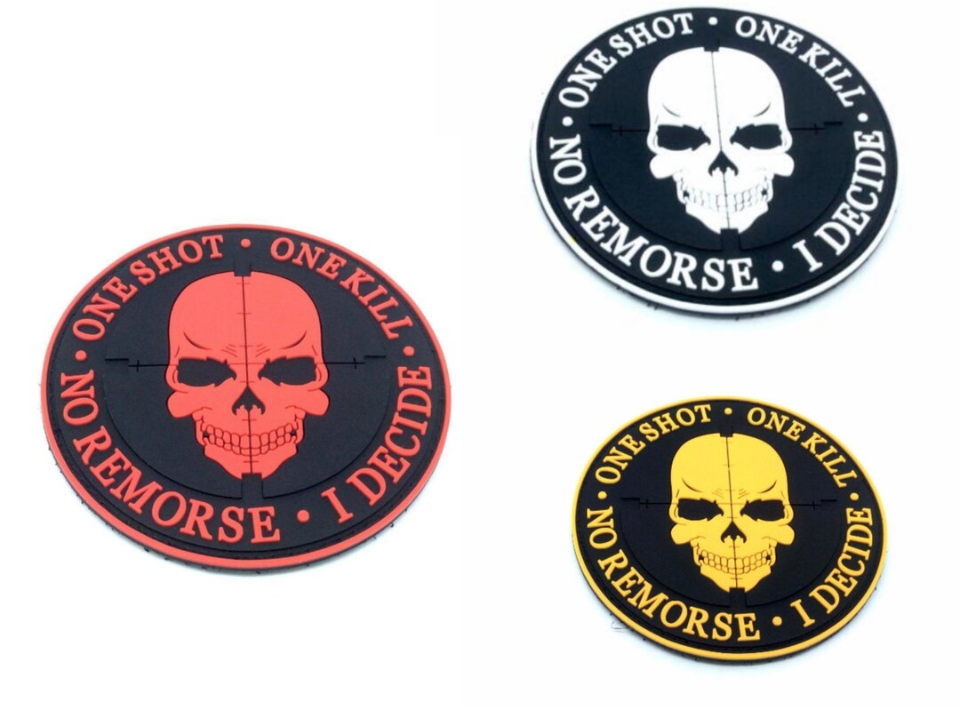 One Shot One Kill No Remorse I Decide Sniper PVC Airsoft Paintball ...