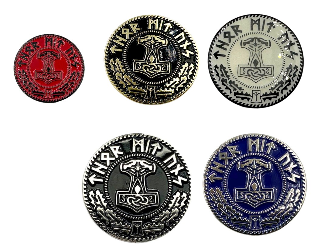 Thors Hammer Mjolnir Viking Norse Rune Metal Pin Badge Brooch - Etsy