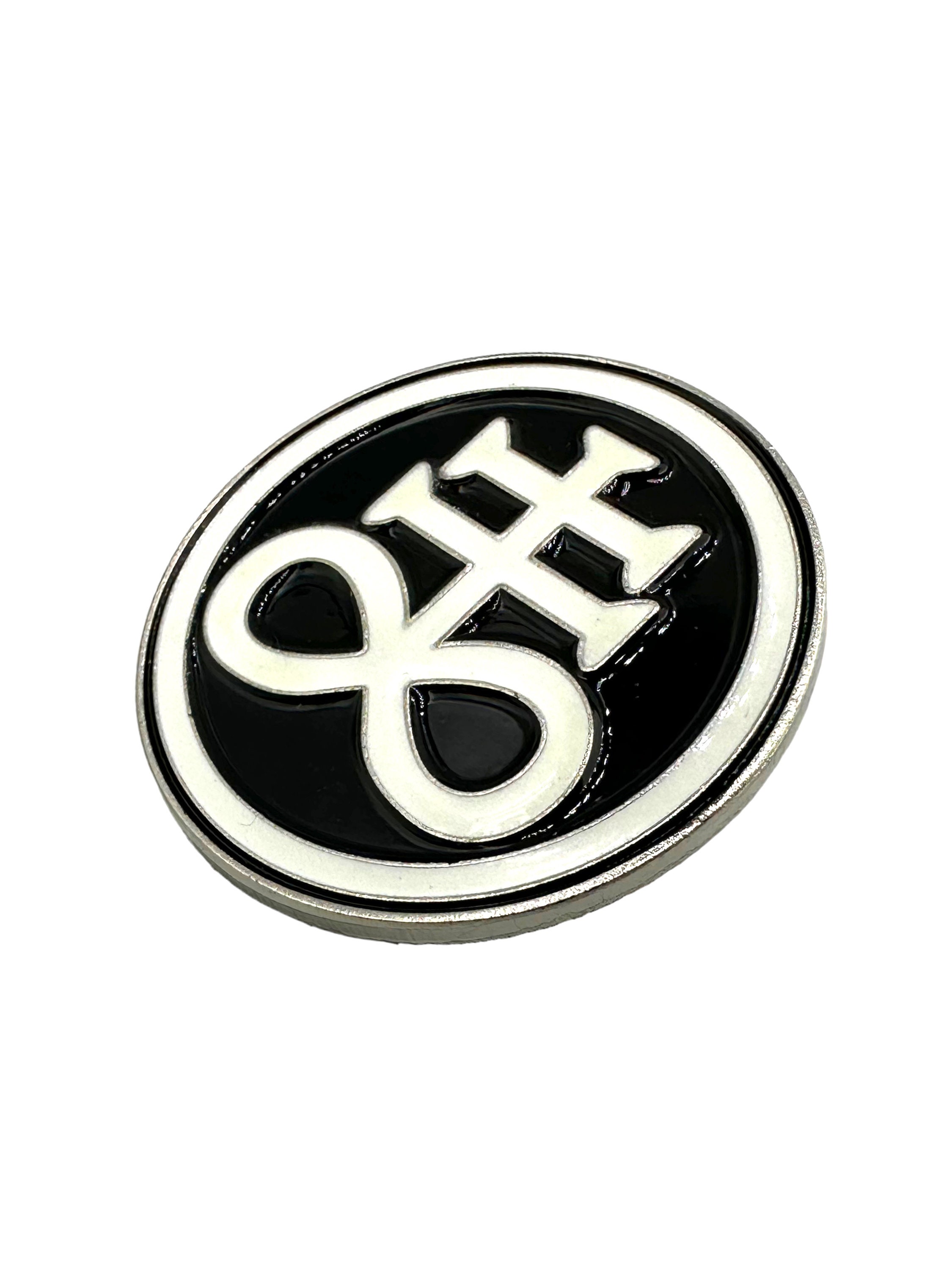 The Leviathan Cross Satan Cross Black Glow in the Dark Metal Pin Badge ...
