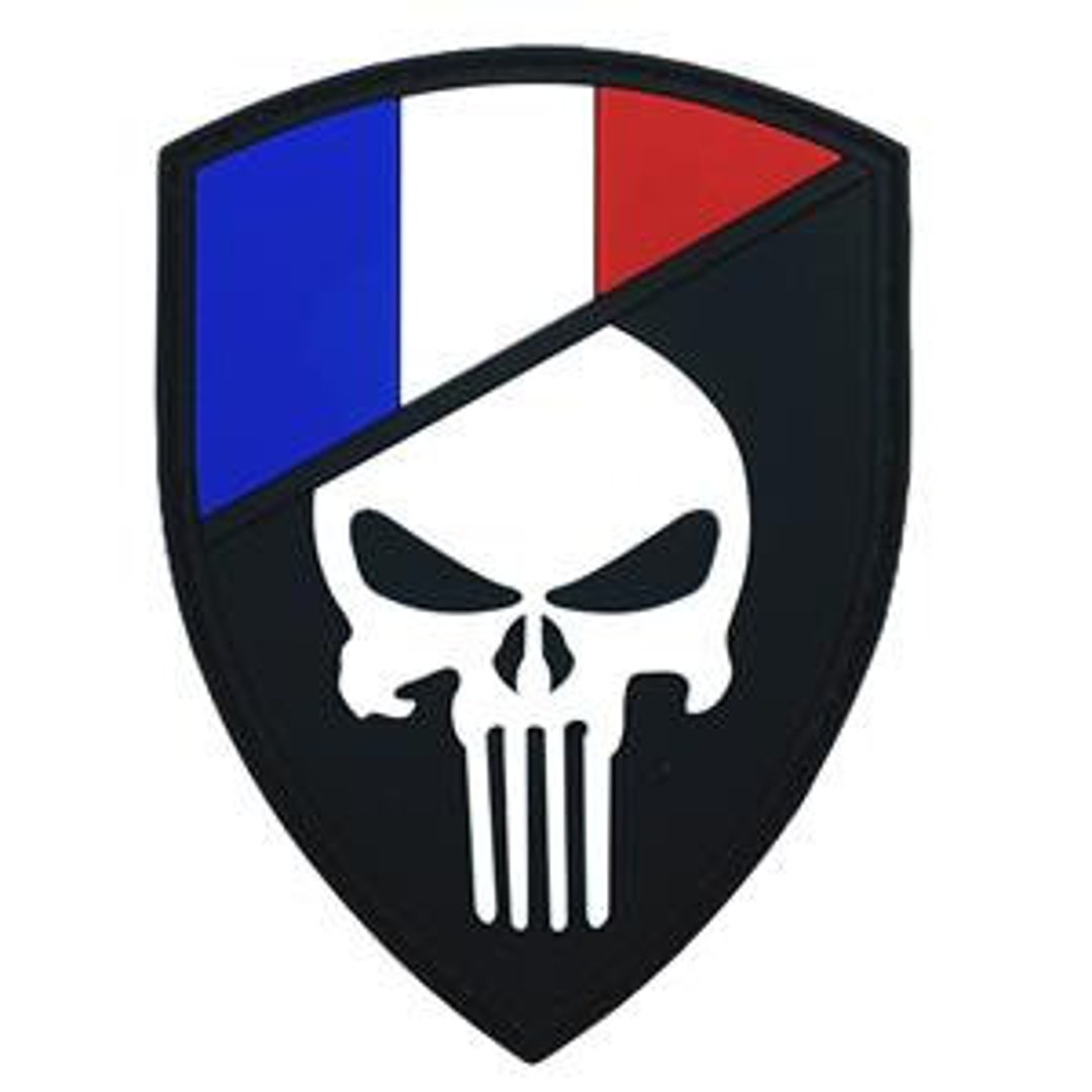France French Skull Glow in the Dark Flag Airsoft PVC Morale Cosplay ...