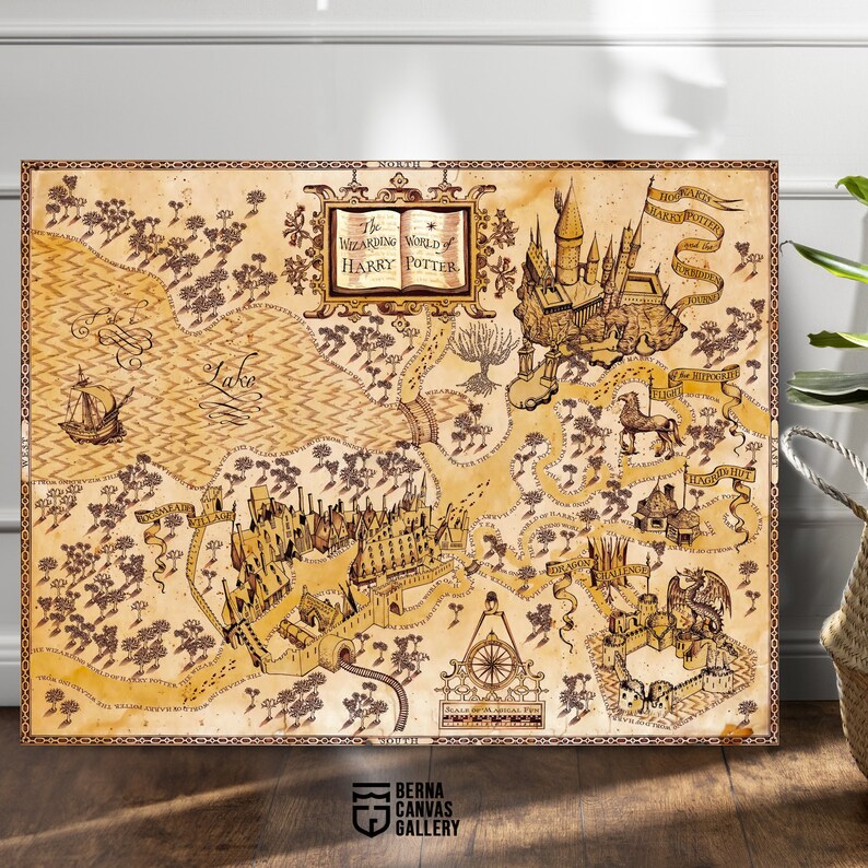 Cartoon World Map, Wizard Map, World of Map, Fantasy Map Poster ...