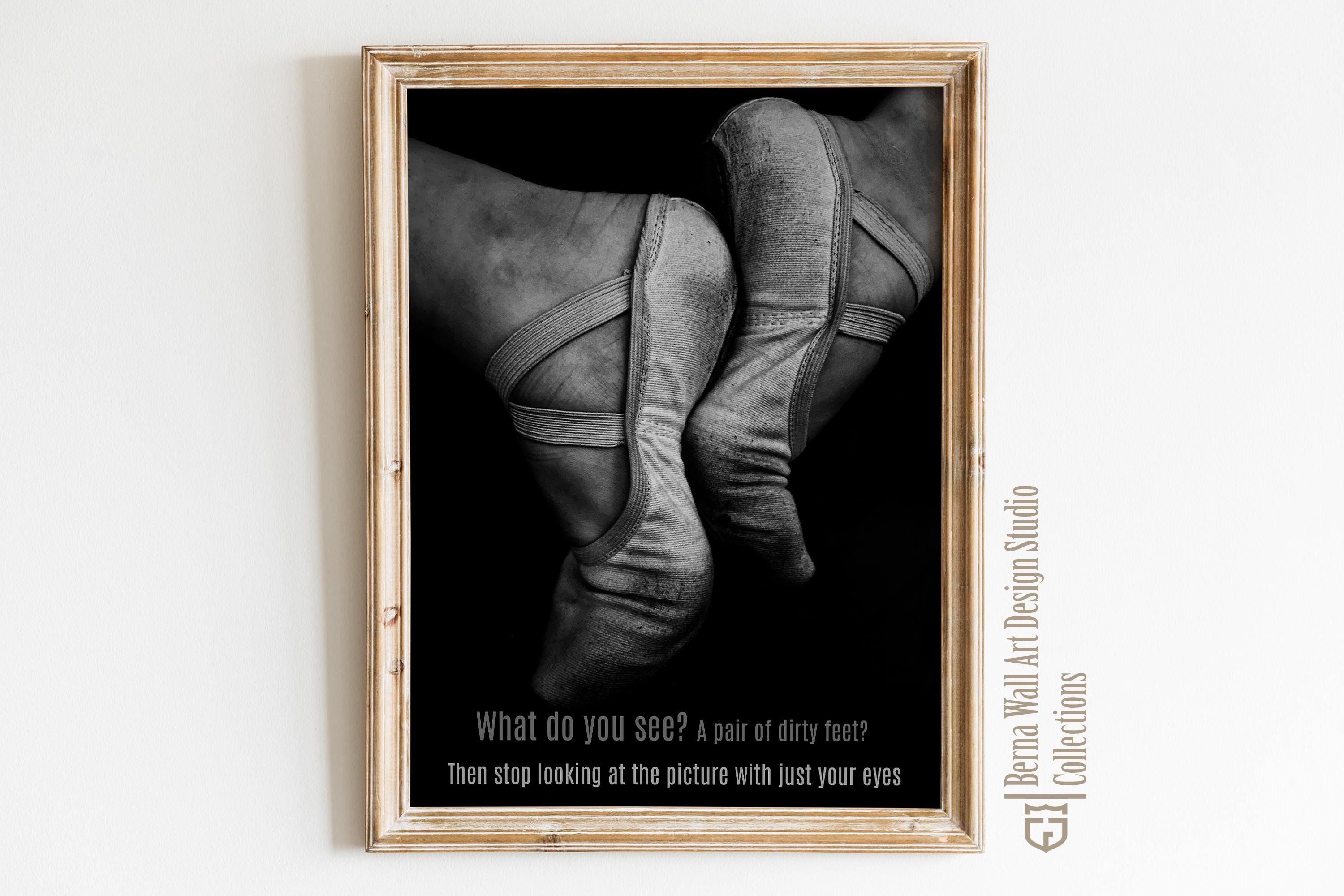 Vintage Ballet Pointe Shoes Art Print: Dancer Room Decor (digital ...
