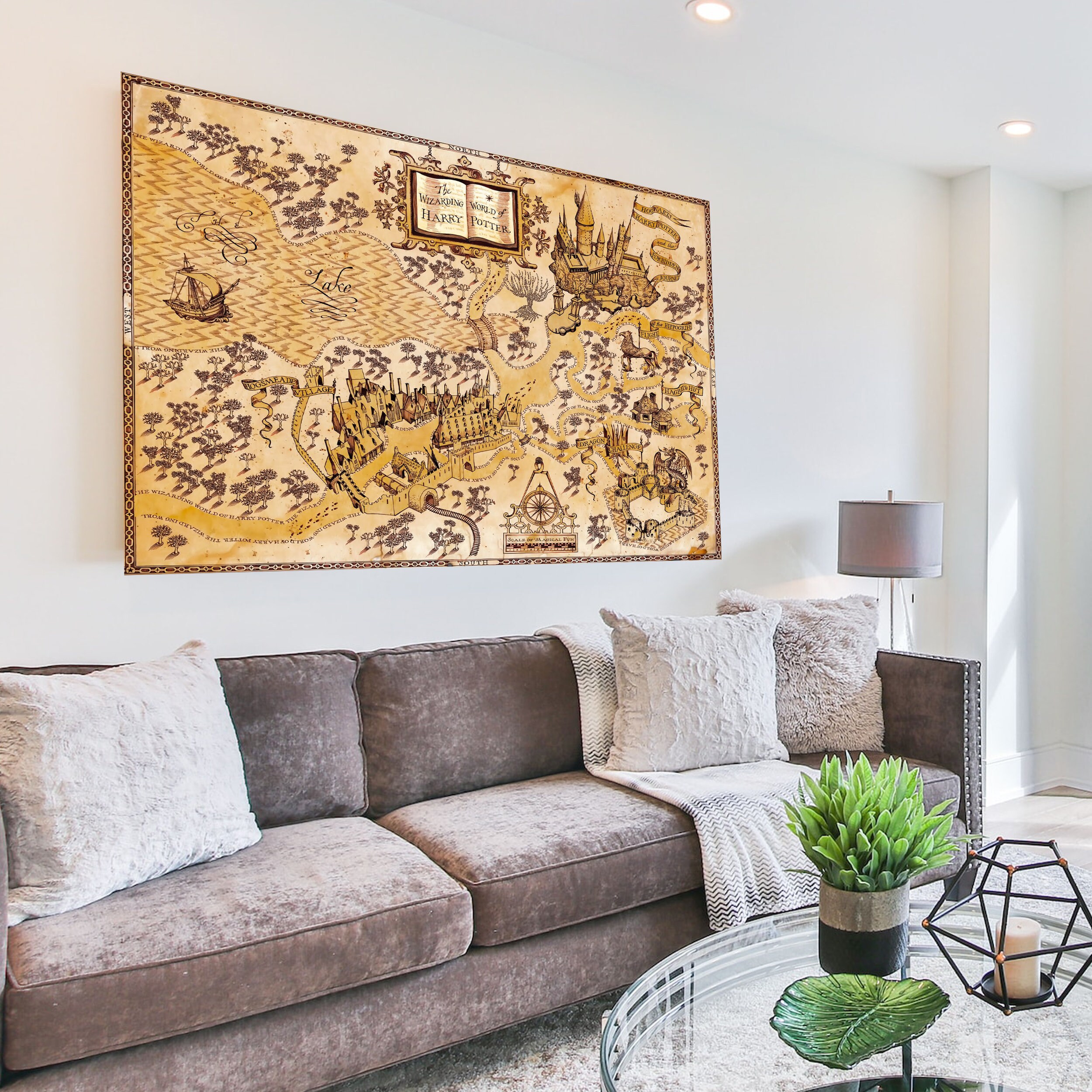 Cartoon World Map, Wizard Map, World of Map, Fantasy Map Poster ...