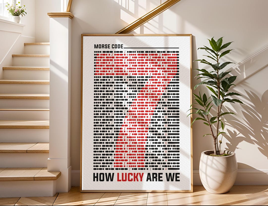 Morse Code Lucky 7 Wall Art, Printable Wall Art, Digital Download Print ...