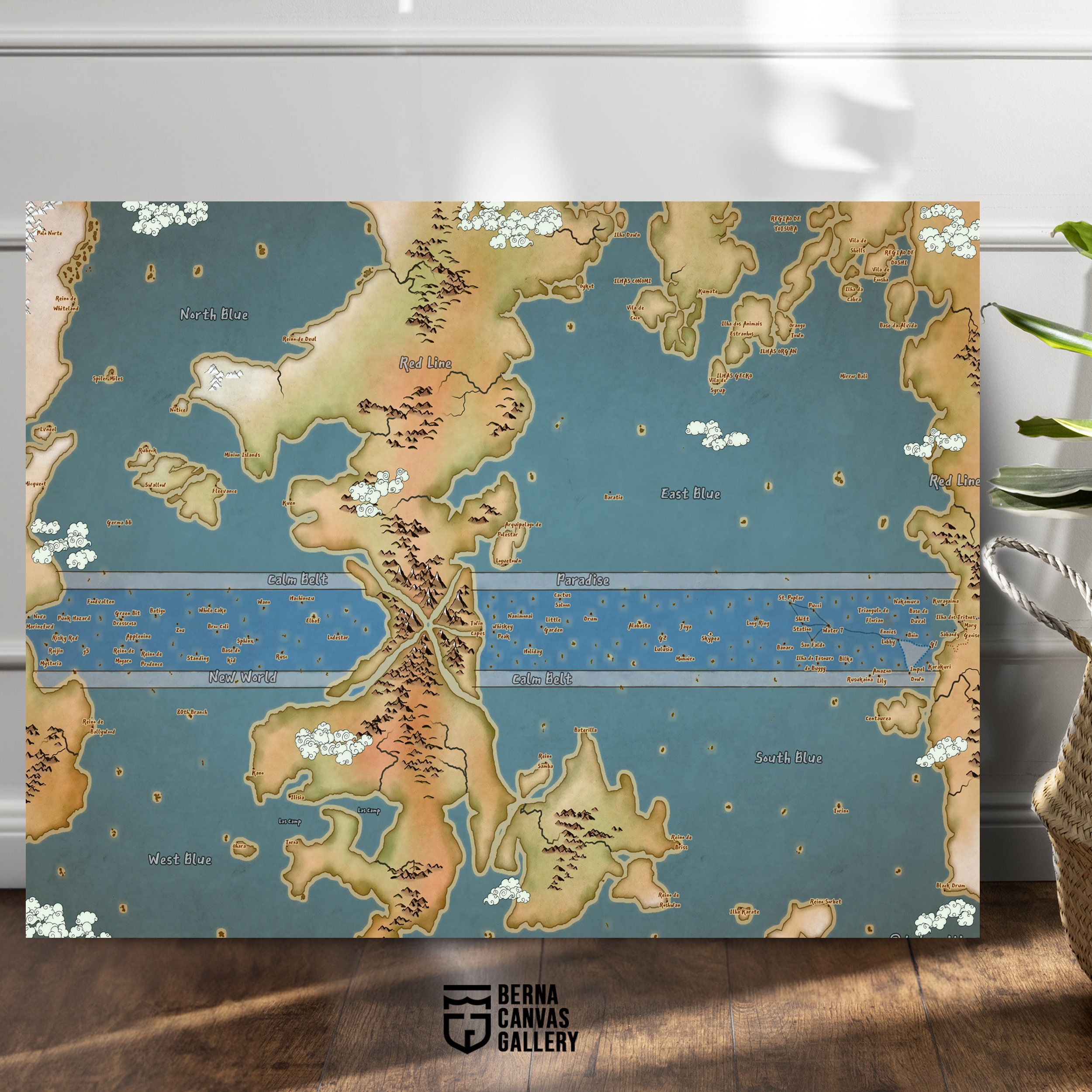Anime World Map Anime Wanted Map World Map Canvas Scroll - Etsy Australia