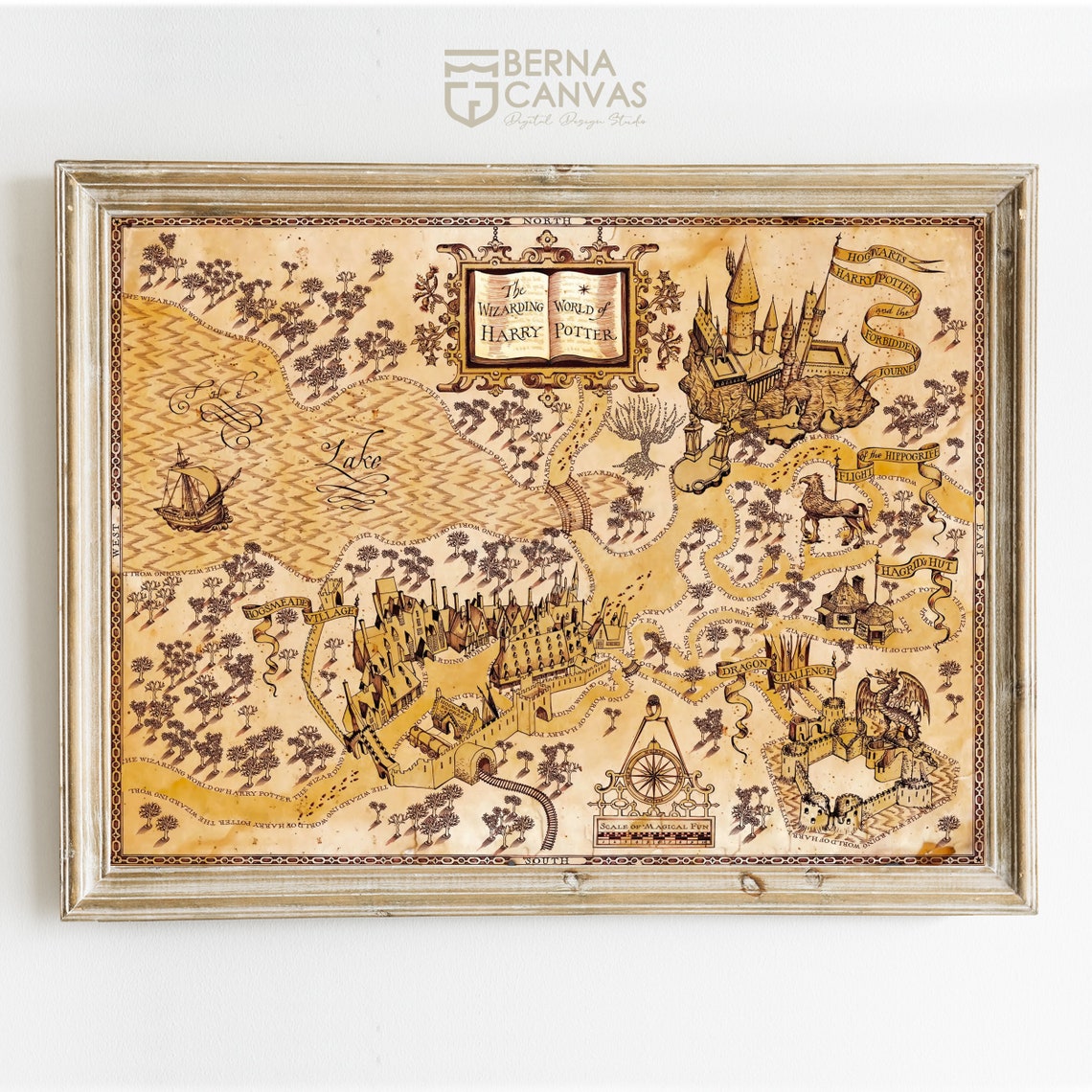 Cartoon World Map, Wizard Map, World of Map, Fantasy Map Poster ...