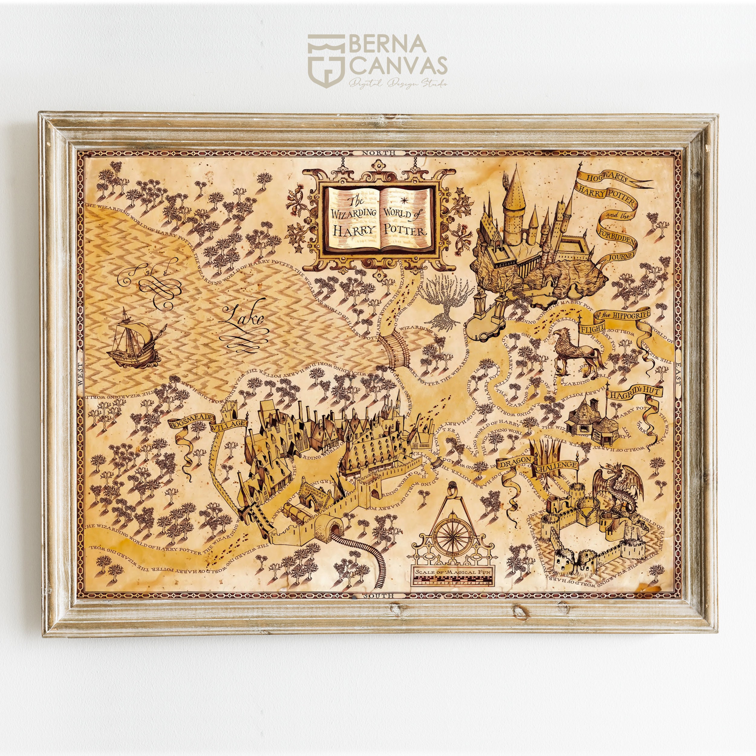 Cartoon World Map, Wizard Map, World of Map, Fantasy Map Poster ...