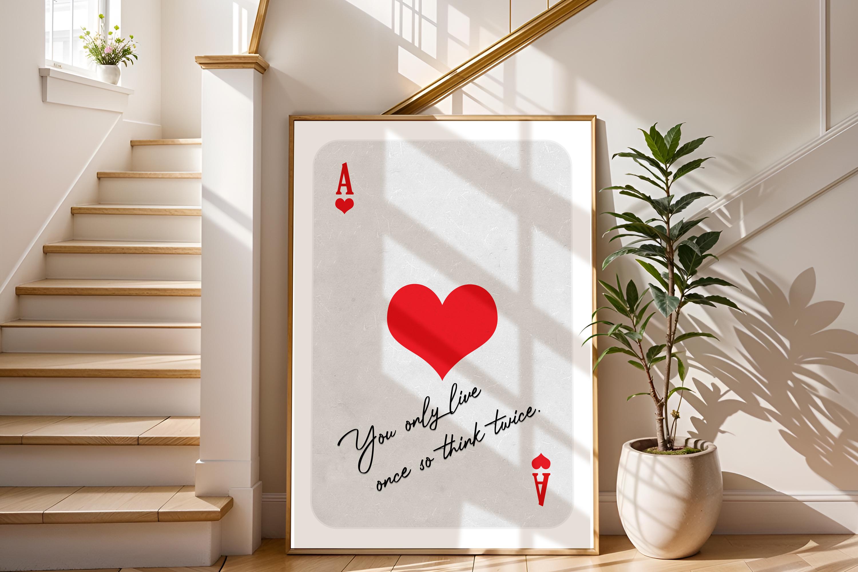 Inspirational Wall Art, Encouraging Words Trendy, Ace of Hearts Wall ...