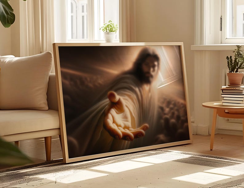 Divine Hand, Jesus Christ Wounds Art: Resurrected Savior Painting ...