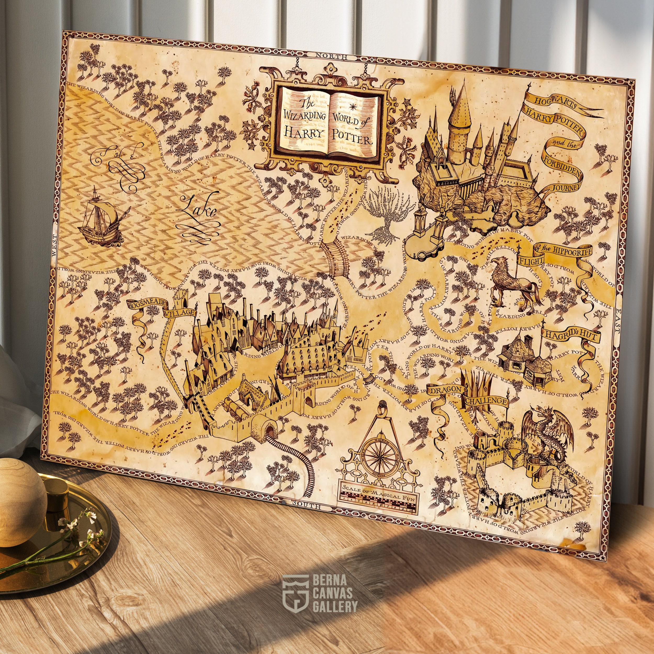 Cartoon World Map, Wizard Map, World of Map, Fantasy Map Poster ...