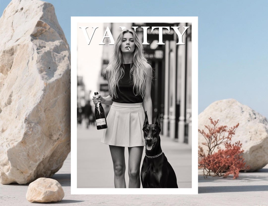 Vanity Magazine Cover Poster, Black and White Fashion Print (digital ...