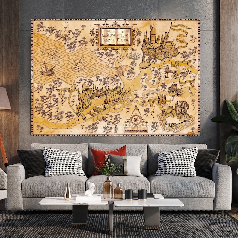 Cartoon World Map Wizard Map World of Map Fantasy Map - Etsy