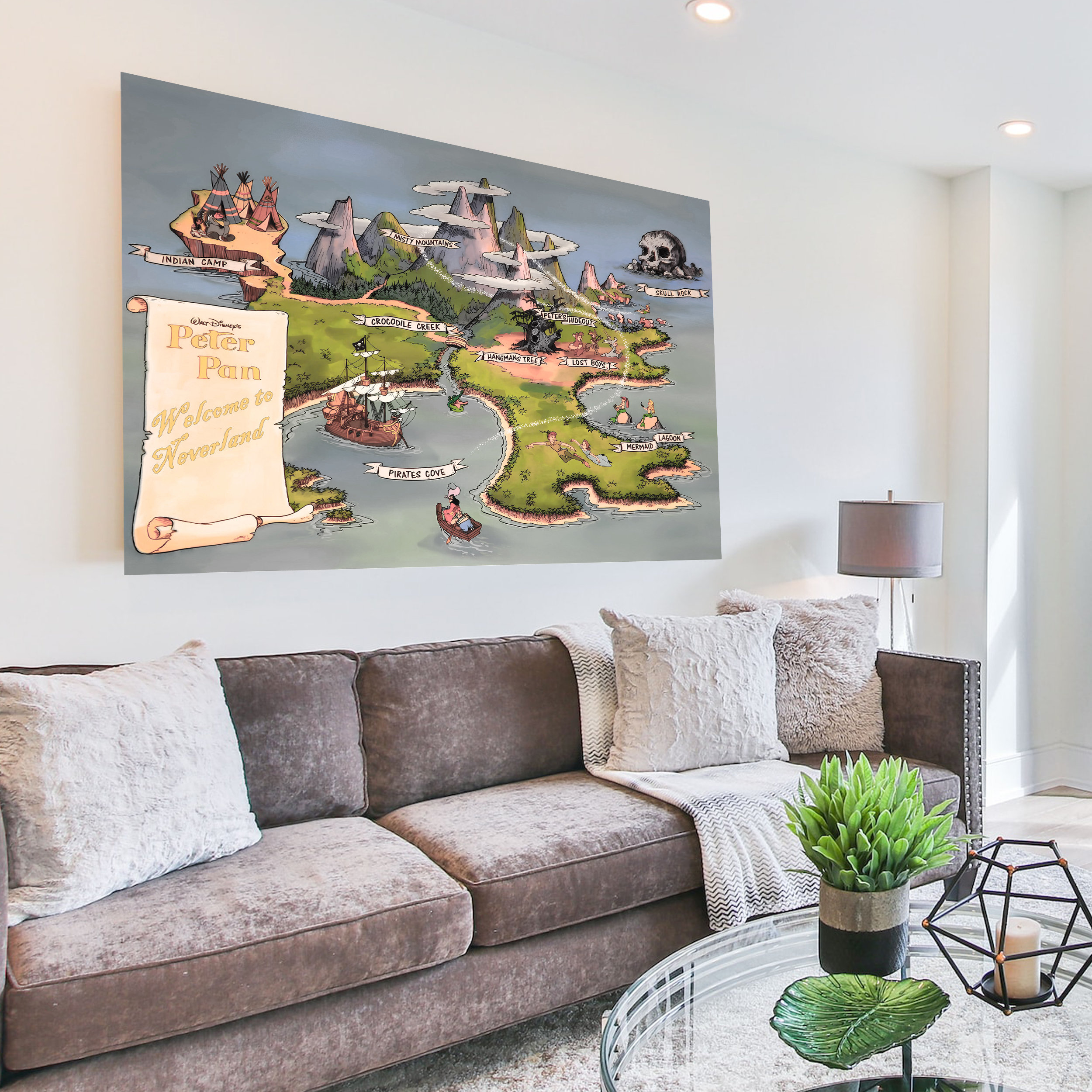 Fantastic Neverland Map, Neverland Magical Map Print, Never Island ...