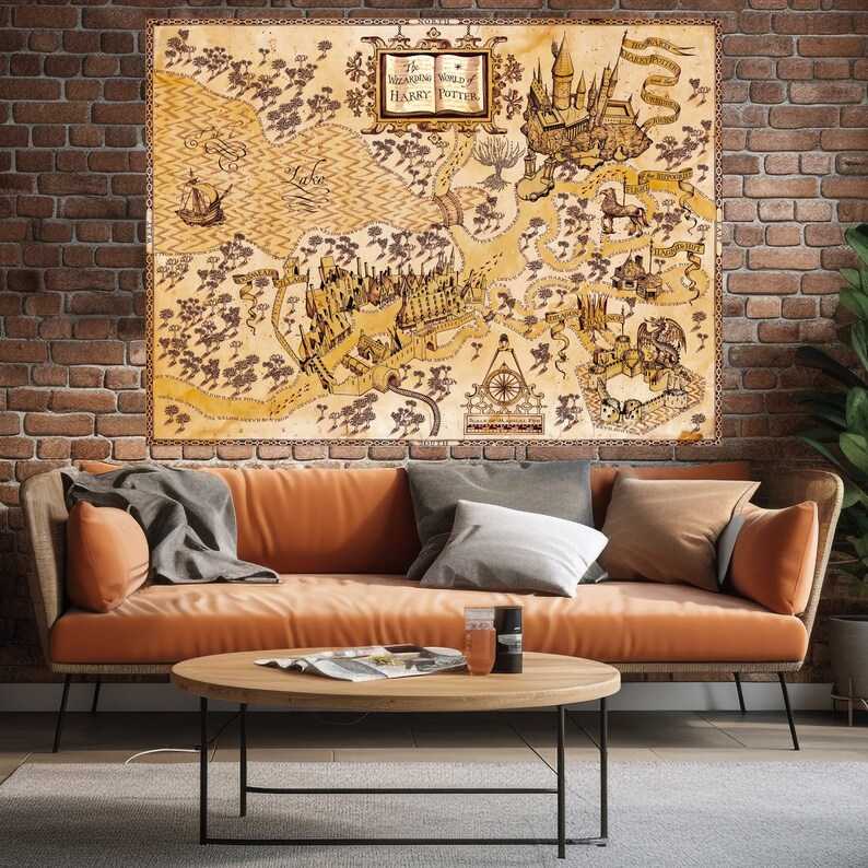 Cartoon World Map, Wizard Map, World of Map, Fantasy Map Poster ...