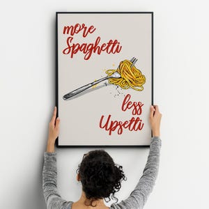 More Spaghetti Less Upsetti - Aesthetic Kitchen Decor - Retro Food Wall ...