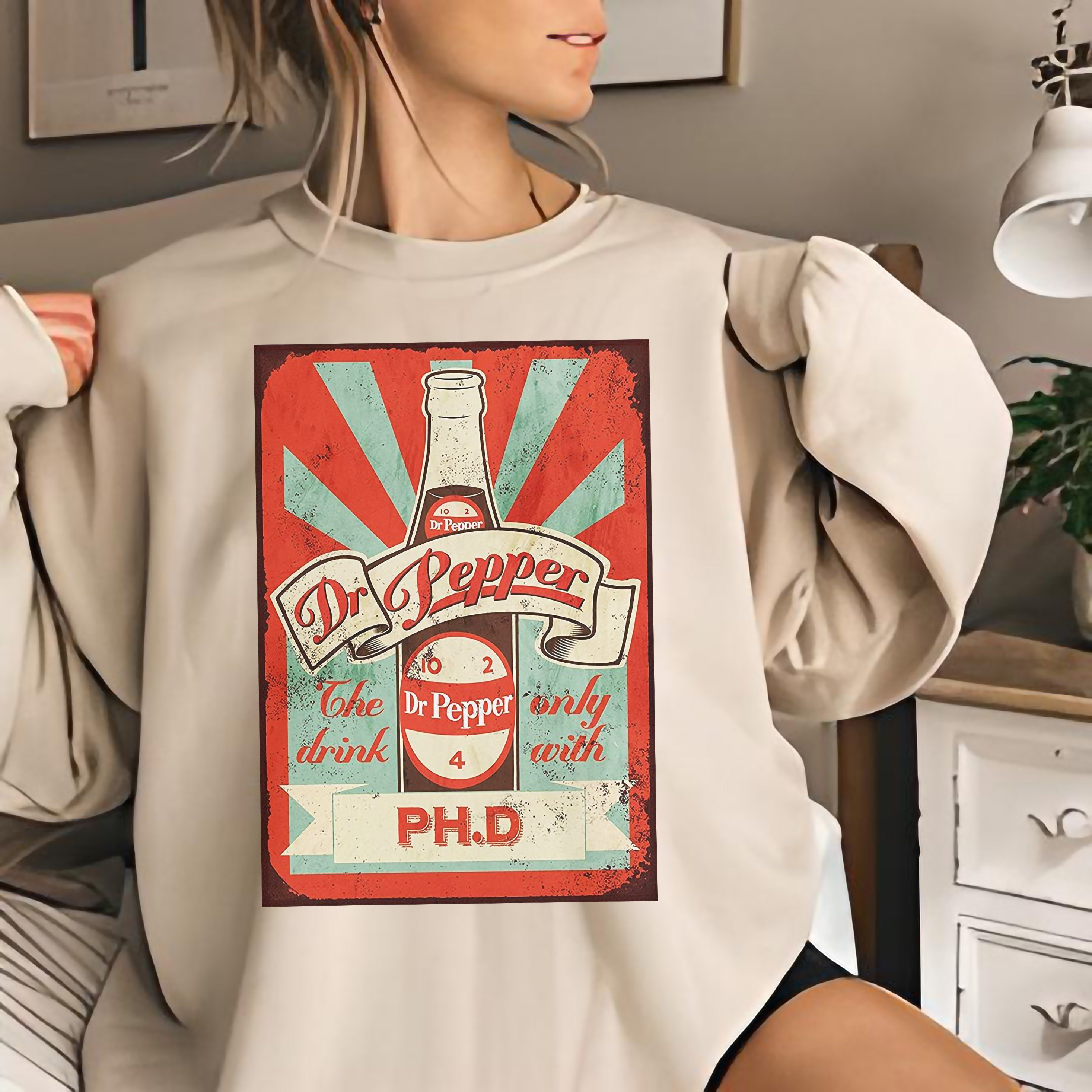 Vintage Dr Pepper Poster Sweatshirt Retro Soda Design for Dr Pepper ...