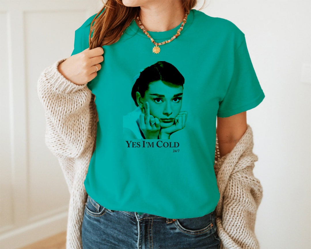Audrey Hepburn Middle Finger Tee in Tiffany Colors: Yes, I'm Cold ...
