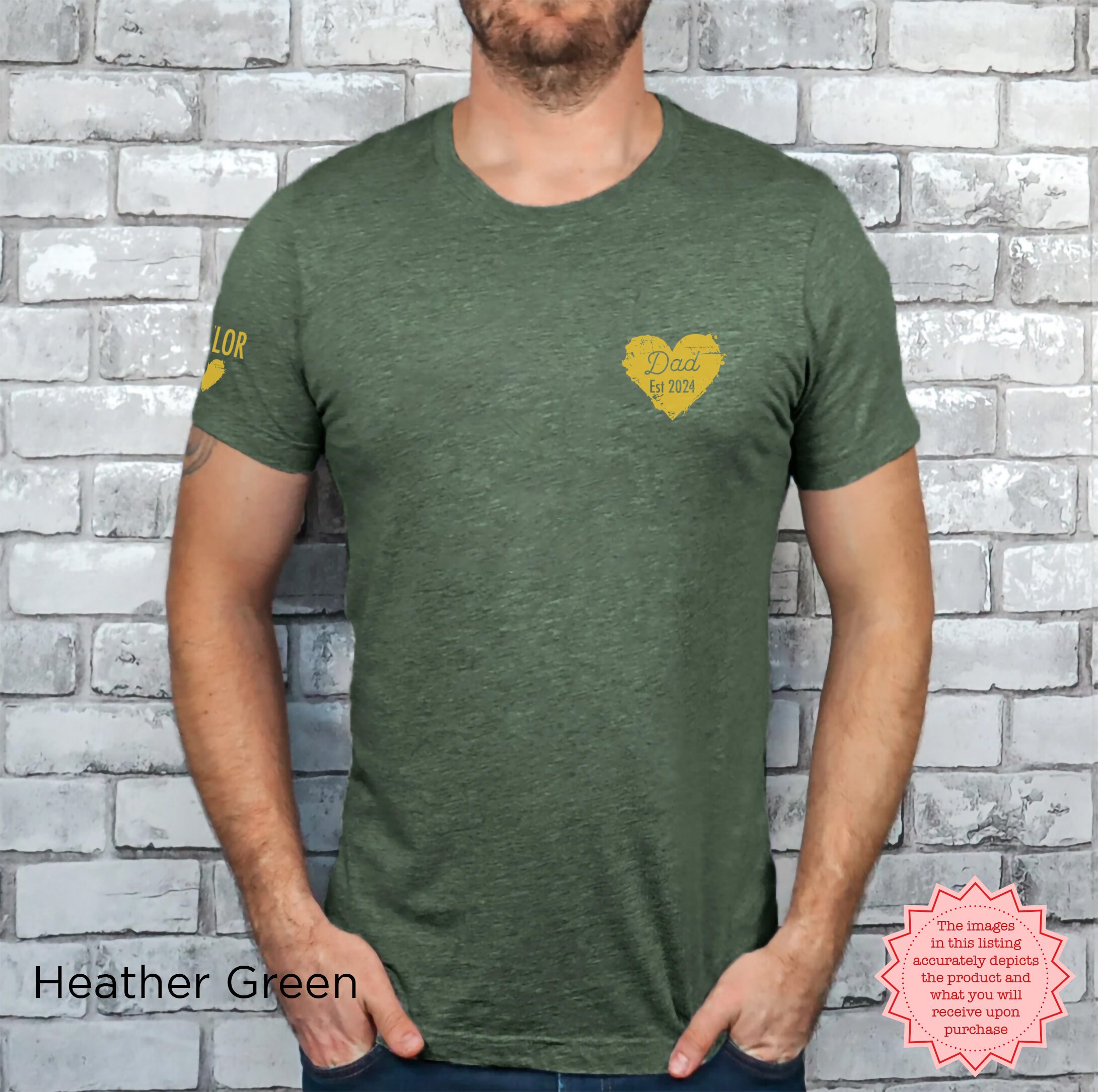Dad Heart of Gold Custom Fathers Day Shirt Dad Gift Dad Dada Shirt for ...