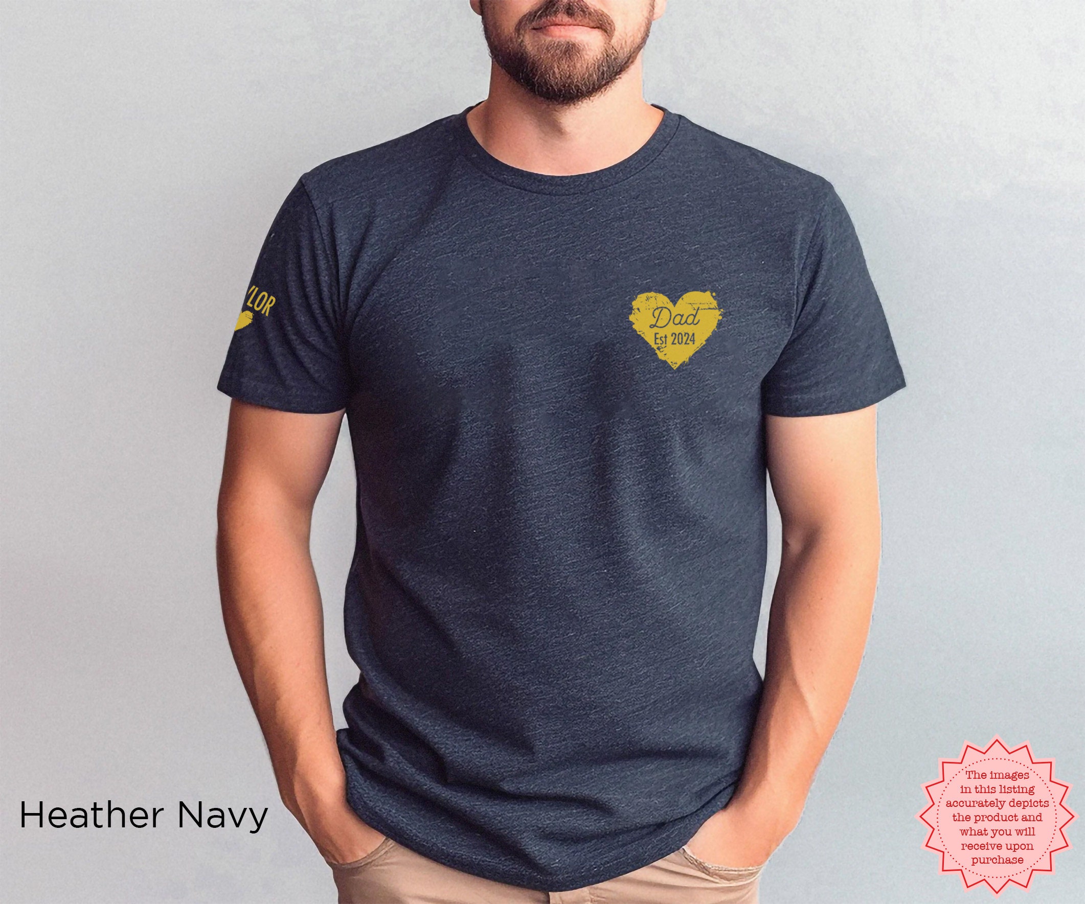 Dad Heart of Gold Custom Fathers Day Shirt Dad Gift Dad Dada Shirt for ...