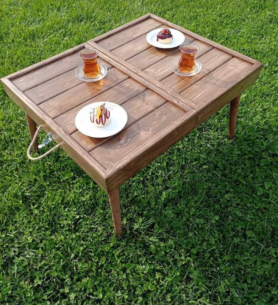 Wood Table Boho Table Car Picnic Table Folding - Etsy