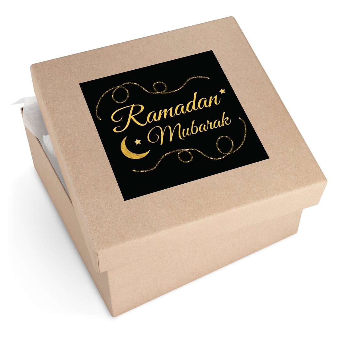 Ramadan Mubarak Label Sticker, Square Sticker Label 2, 3, 4, 5, or 6 ...