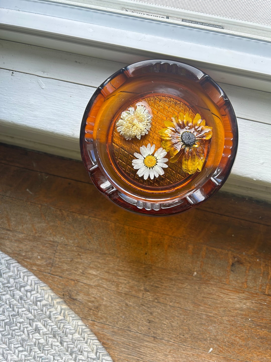 Dried Flower Antique Glass Ashtray - Etsy